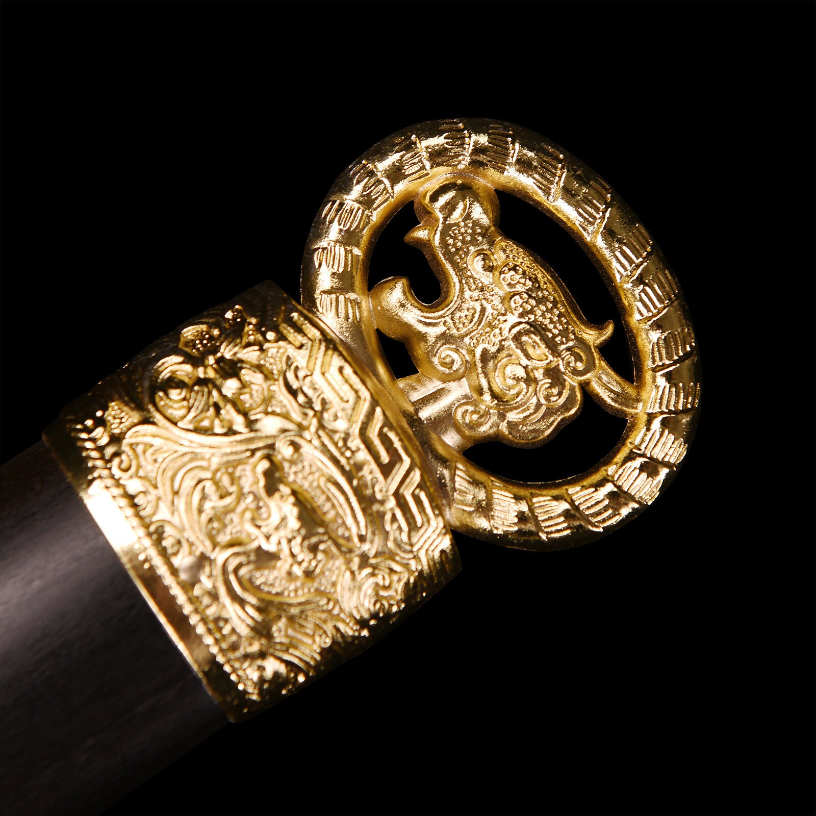 Handmade Damascus Steel Chinese Sword Ring Head Sword Dagger - Etsy