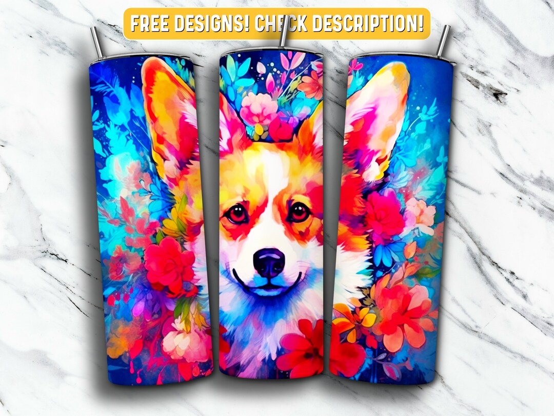Corgi Tumbler Wrap PNG Design Corgi Dog 20 Oz Skinny Tumbler - Etsy