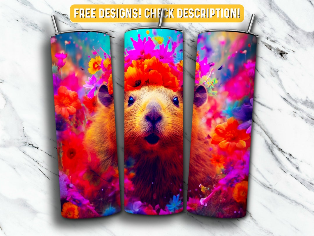 Capybara Tumbler Wrap PNG Designcapybara Animal 20 Oz Skinny - Etsy