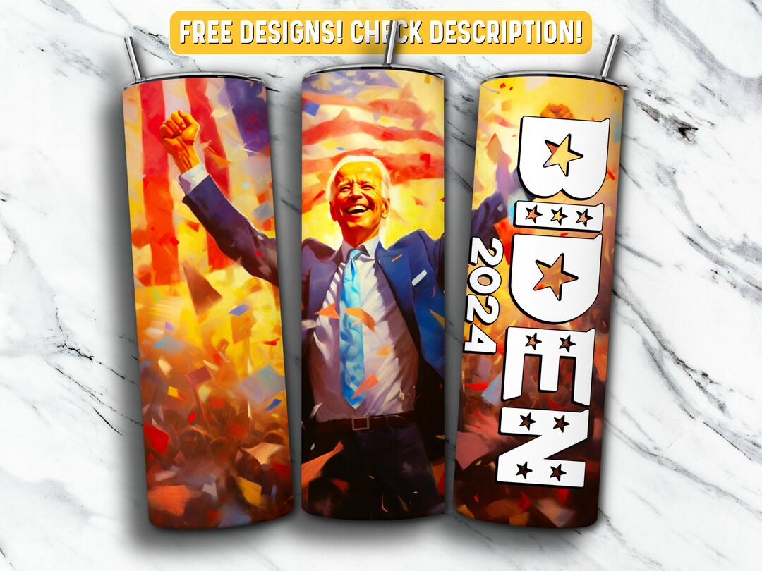 Joe Biden Tumbler Wrap PNG Design, US Election Joe Biden 20 Oz Skinny ...
