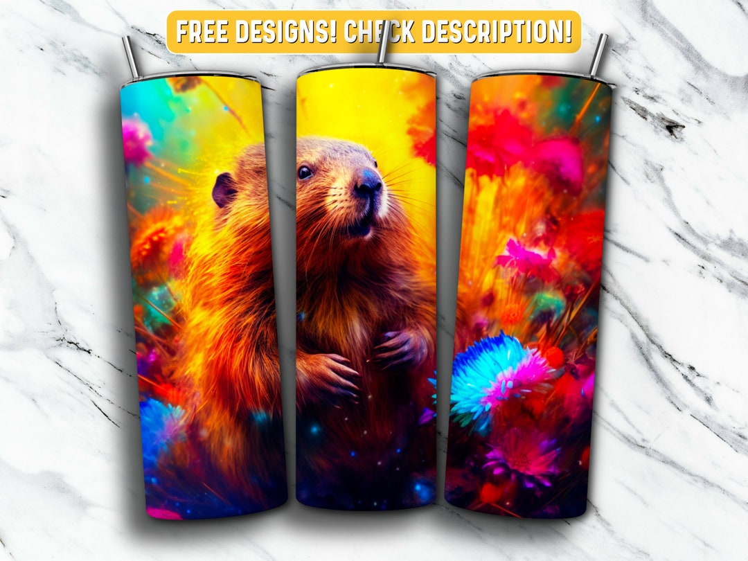 Beaver Tumbler Wrap PNG Design, Animal 20 Oz Skinny Tumbler Design ...