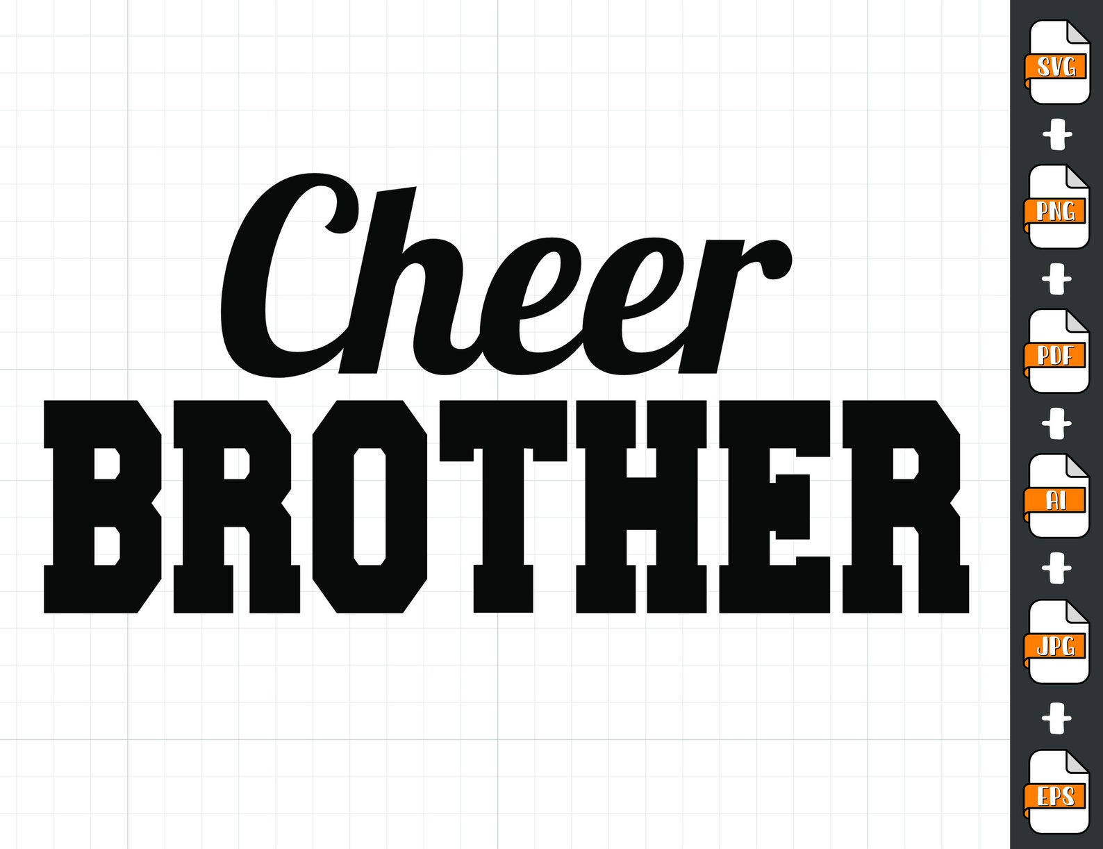 Cheer Brother SVG Cheer Bro SVG Instant Download Cheerleader Brother ...