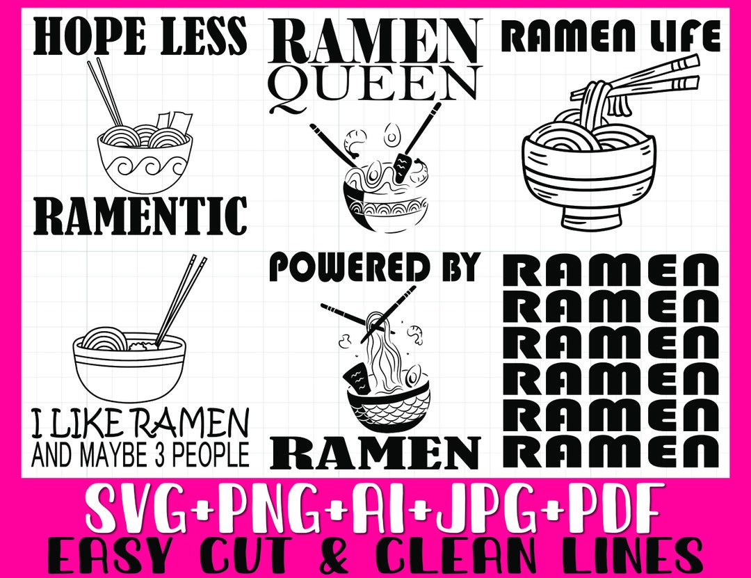 Ramen Bundle SVG PNG, Ramen Svg Png, Noodle Svg Png, Instant Download ...