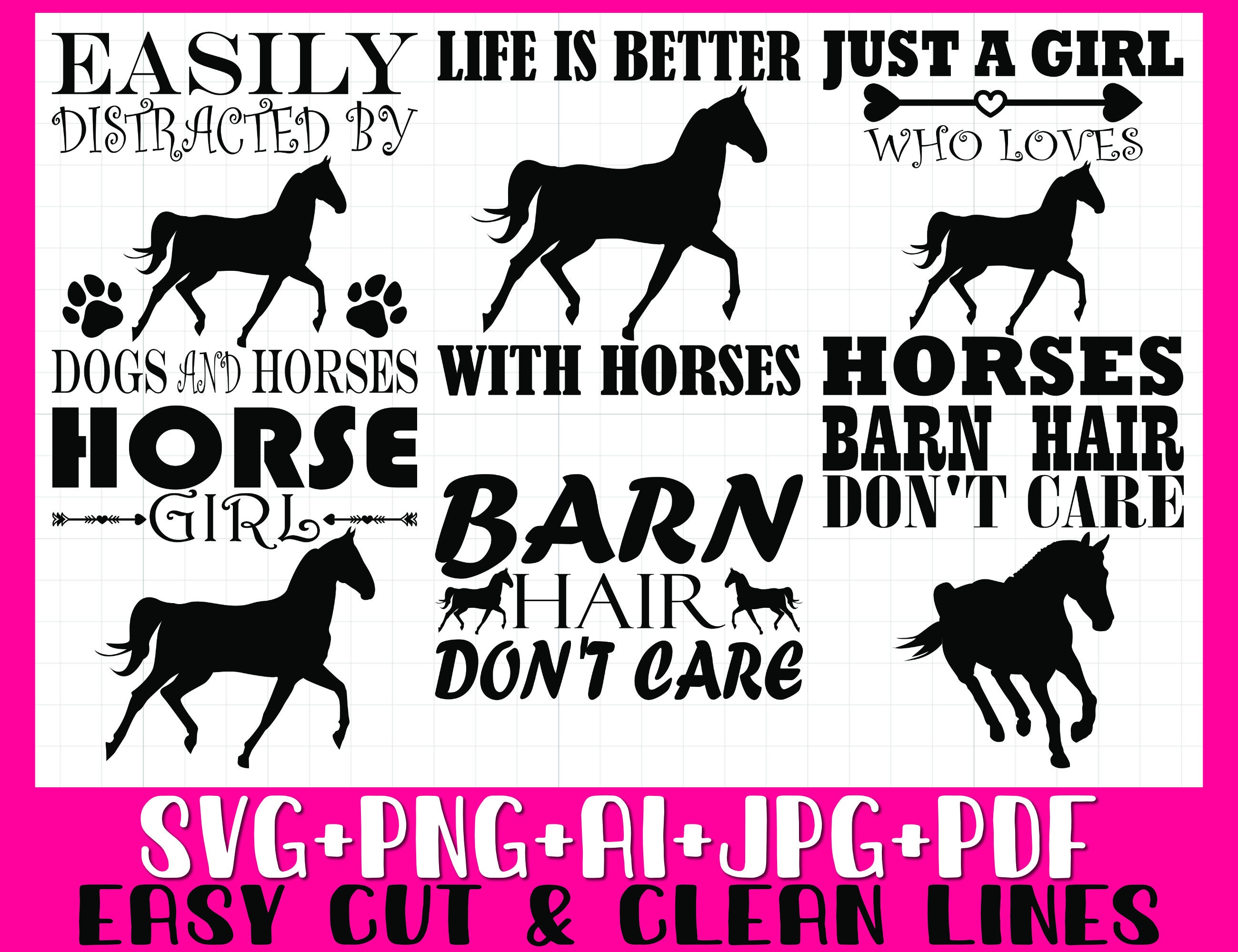 Paquete de caballos SVG PNG caballo svg png equitación svg - Etsy España