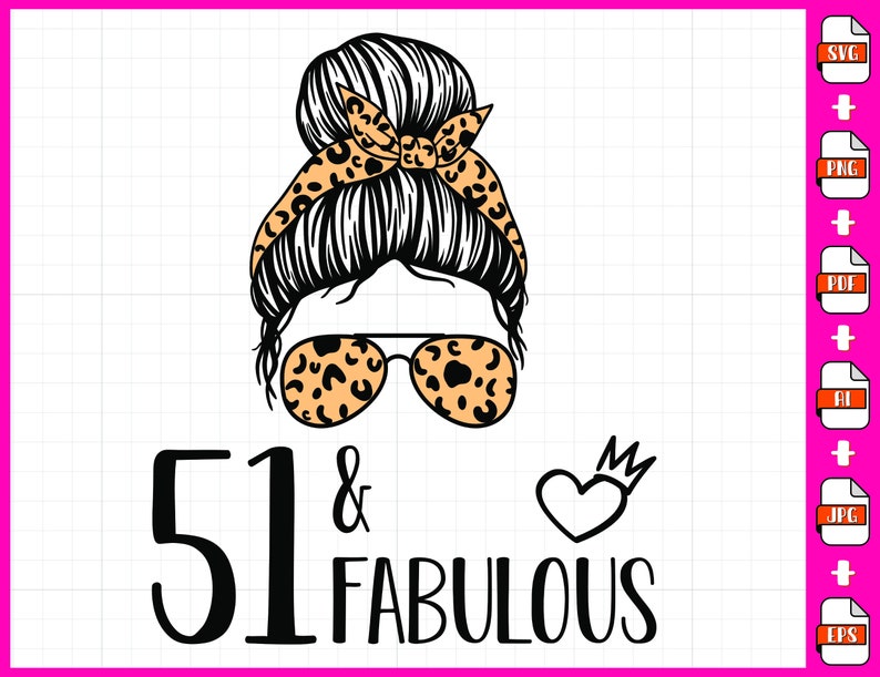 51 Birthday SVG PNG 51 and Fabulous SVG 51th Birthday Svg - Etsy Finland