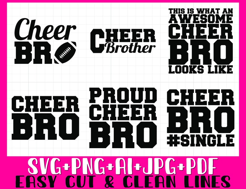 Cheer Bro Bundle SVG PNG, Cheer Brother Bundle Svg, Instant Download - Etsy