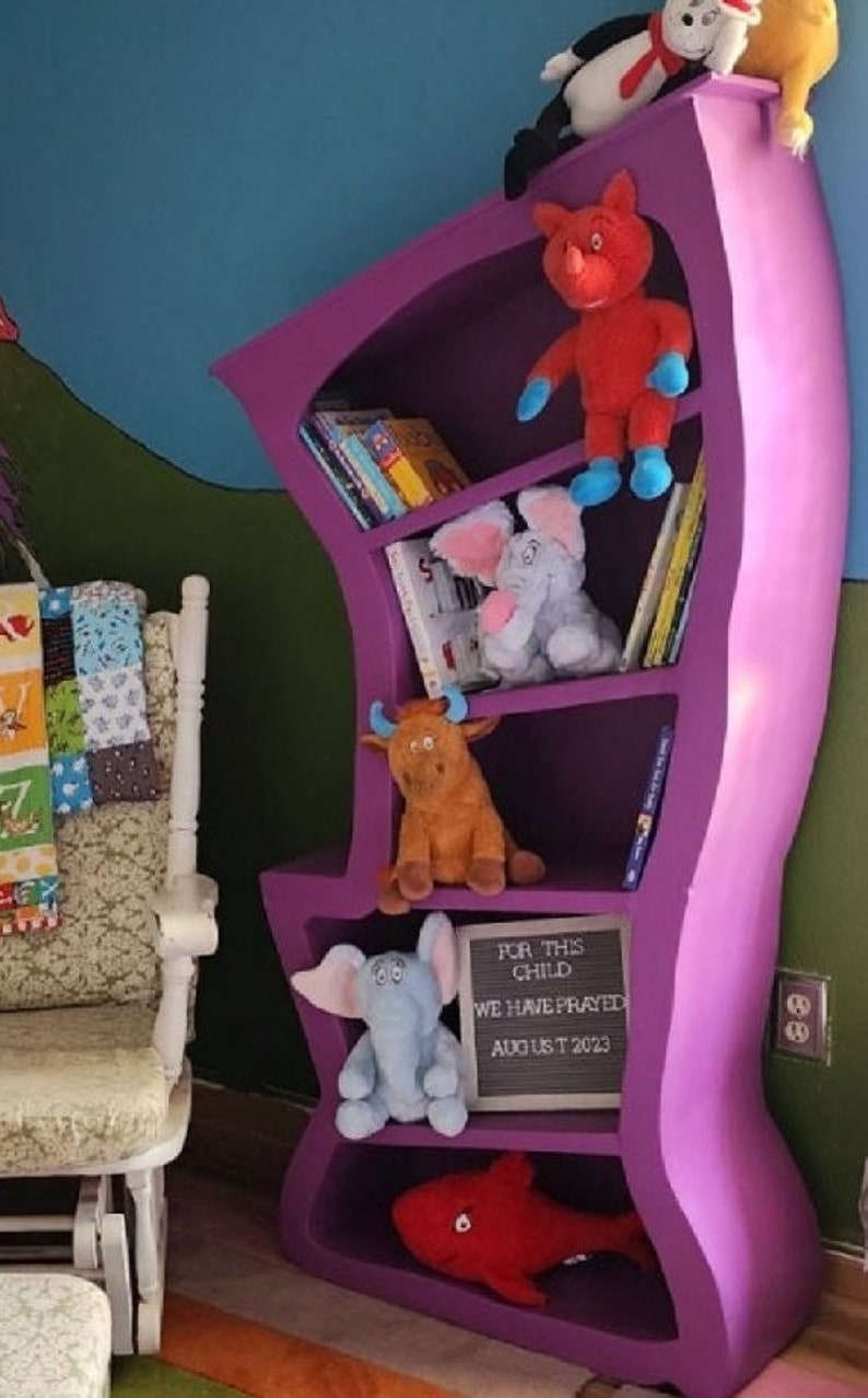 Dr Seuss Bookcase Handmade Whimsical Bookcaase. One of a Kind - Etsy