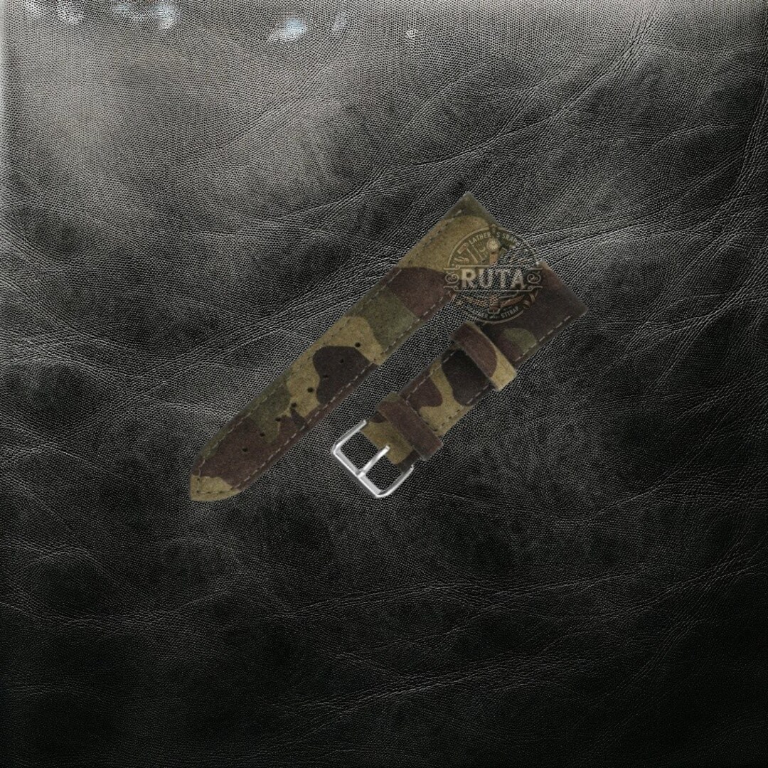 Chamois Hand Dyed Camouflage Leather Watch Strap 18mm 20mm 22mm - Etsy