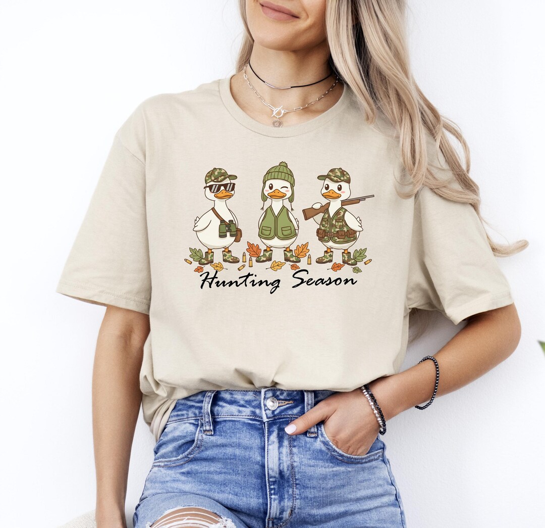Funny Goose Hunting Season Shirt, Camo Duck Tee - Etsy