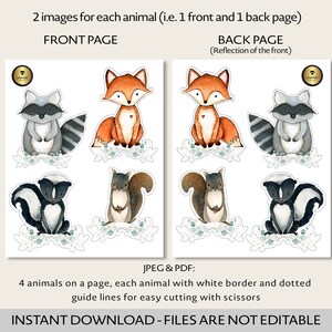 PRINTABLE Woodland Animals Centerpieces Woodland Cutouts Woodland Cake ...