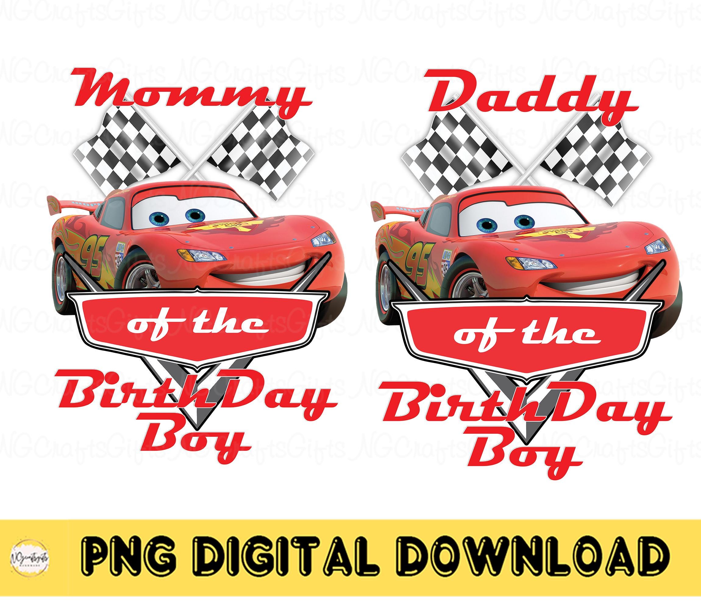 Personalized Cars Birthday Boy PNG: Custom Name Family Matching Design ...