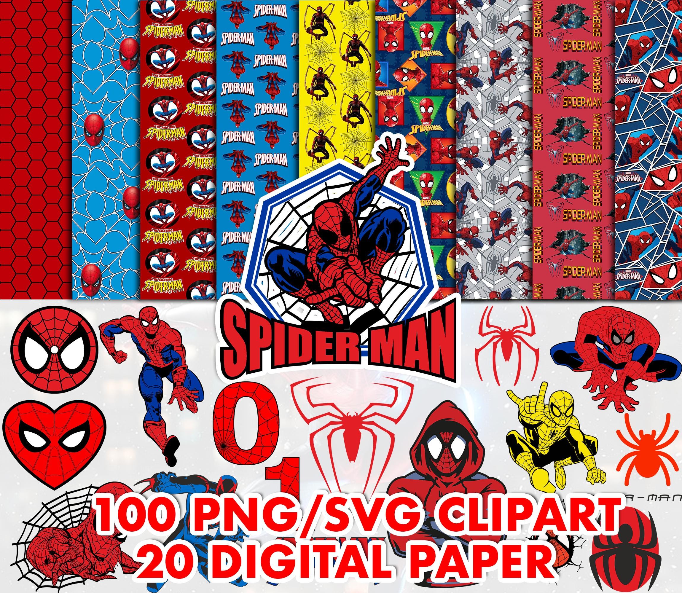 Spiderman SVG Bundle: Spider Man Digital Paper, Gift Design Files ...