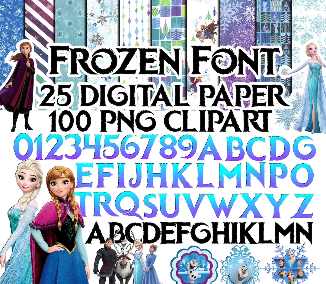 Frozen Font Ttf, Frozen SVG PNG, Frozen Paper, Elsa Anna Olaf PNG With ...