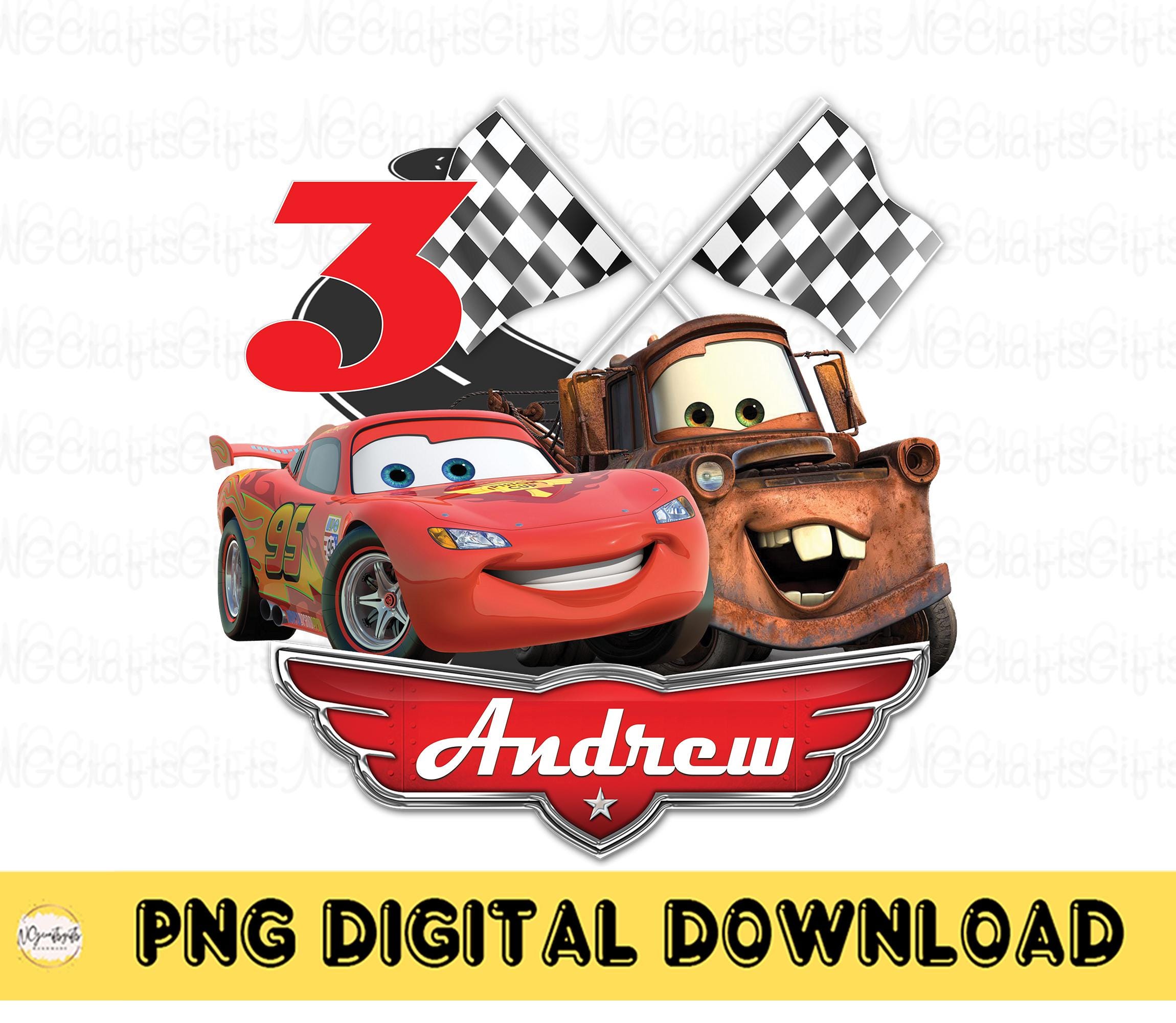 Personalized Cars Birthday PNG: Custom Name & Age Sublimation Design ...