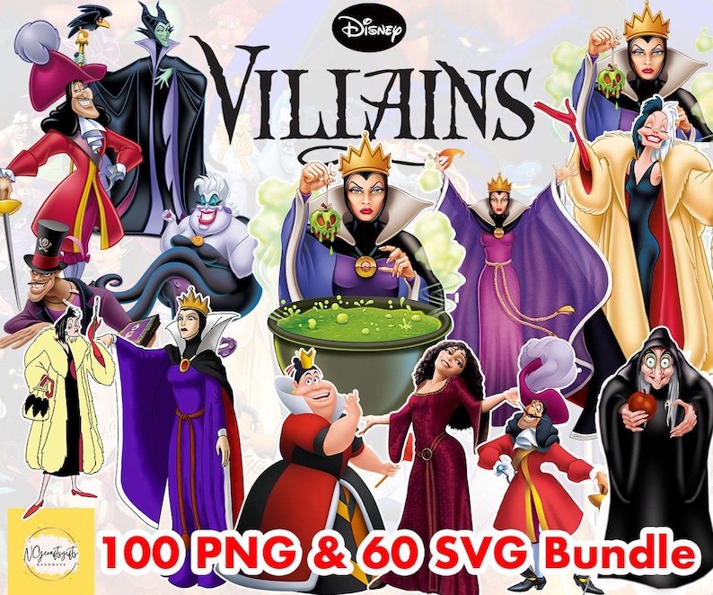 Villains SVG Bundle: Maleficent, Evil Queen + More (digital Download ...