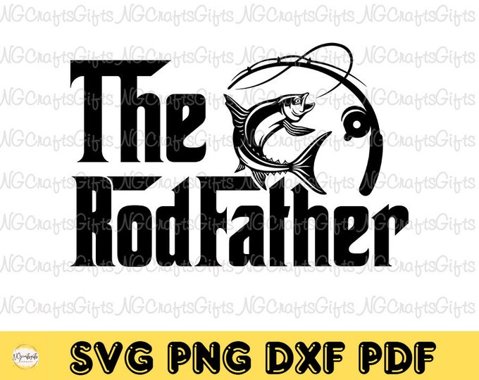 The Rodfather Svg, Father Svg, Gift for Fishing Dad Svg, Retro ...