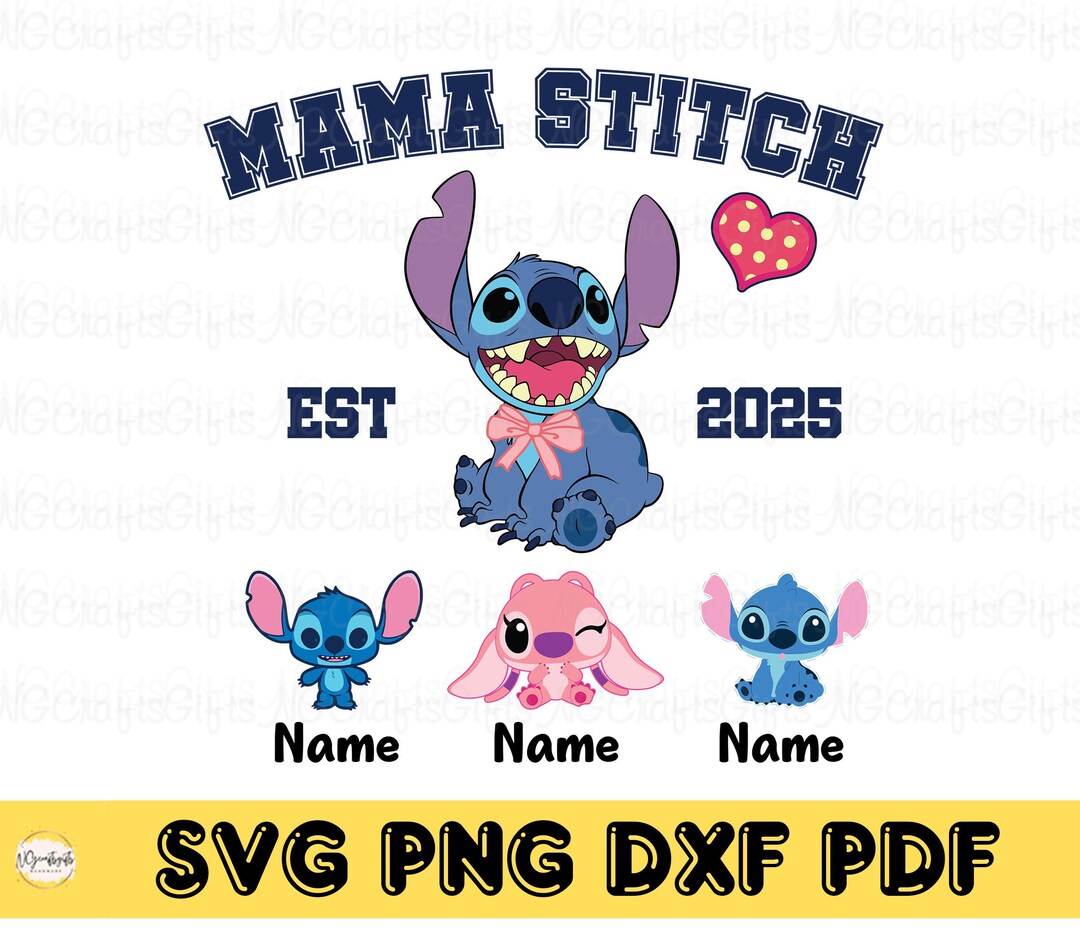 Custom Mama Stitch Svg Png: Family Vacation Design (digital File) - Etsy