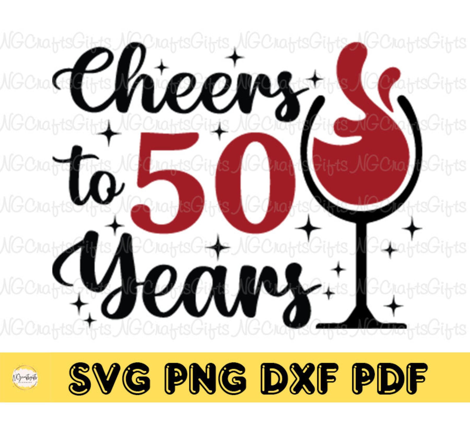 Cheers to 50 Years Svg, 50th Birthday Svg, Birhtday Svg, 50th Svg ...