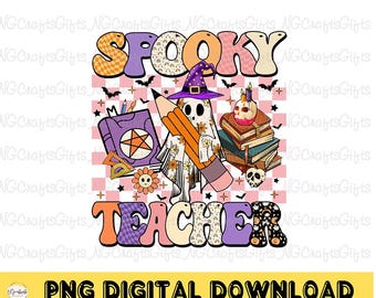 Spooky Teacher PNG, Halloween Png, Cute Ghost Png, Spooky Vibes Png ...