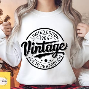 Vintage 1984 Svg, 1984 Aged to Perfection, 1984 Limited Edition Svg Png ...