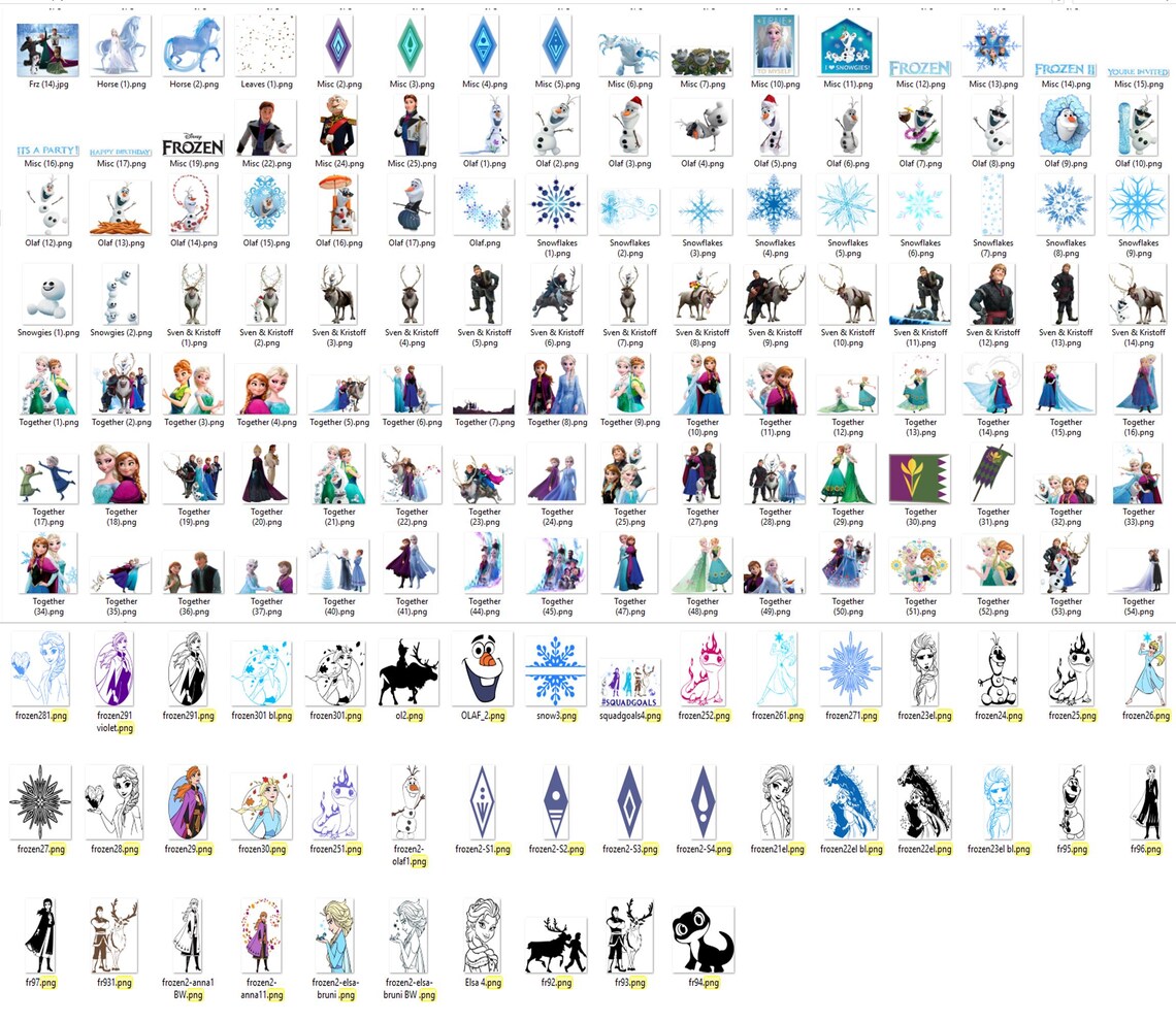 Frozen Font & Graphics Bundle: Elsa, Anna, Olaf - SVG, PNG, TTF ...