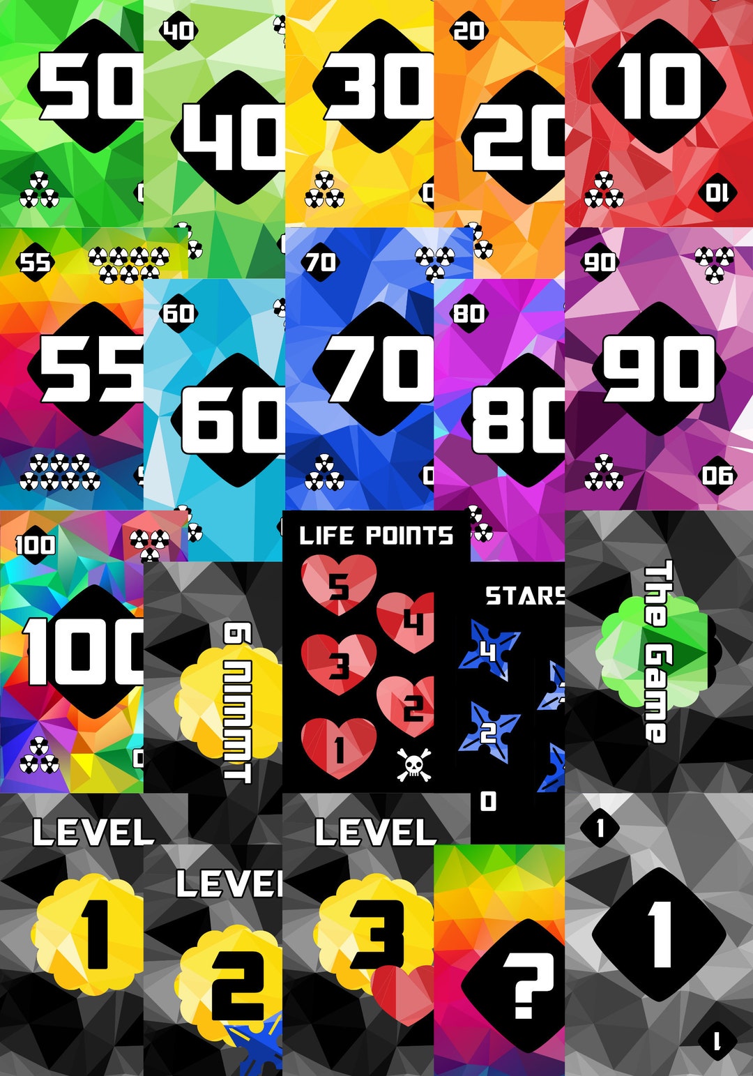 The (rainbow) Mind Deck of Number Cards 0-104 Great for Games Like 6 ...