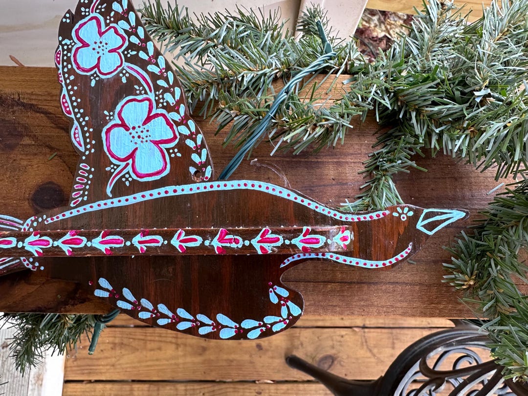 Hand Painted Wooden Bird Shaped Shelf, Whimsical, Folk Art Inspired ...