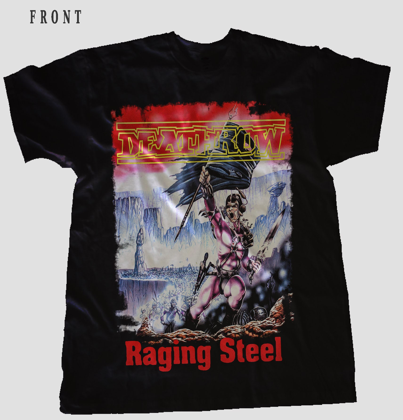 New D T G Printed T-shirt - DEATHROW - Raging Steel - Size- S,M,L,XL,2 ...