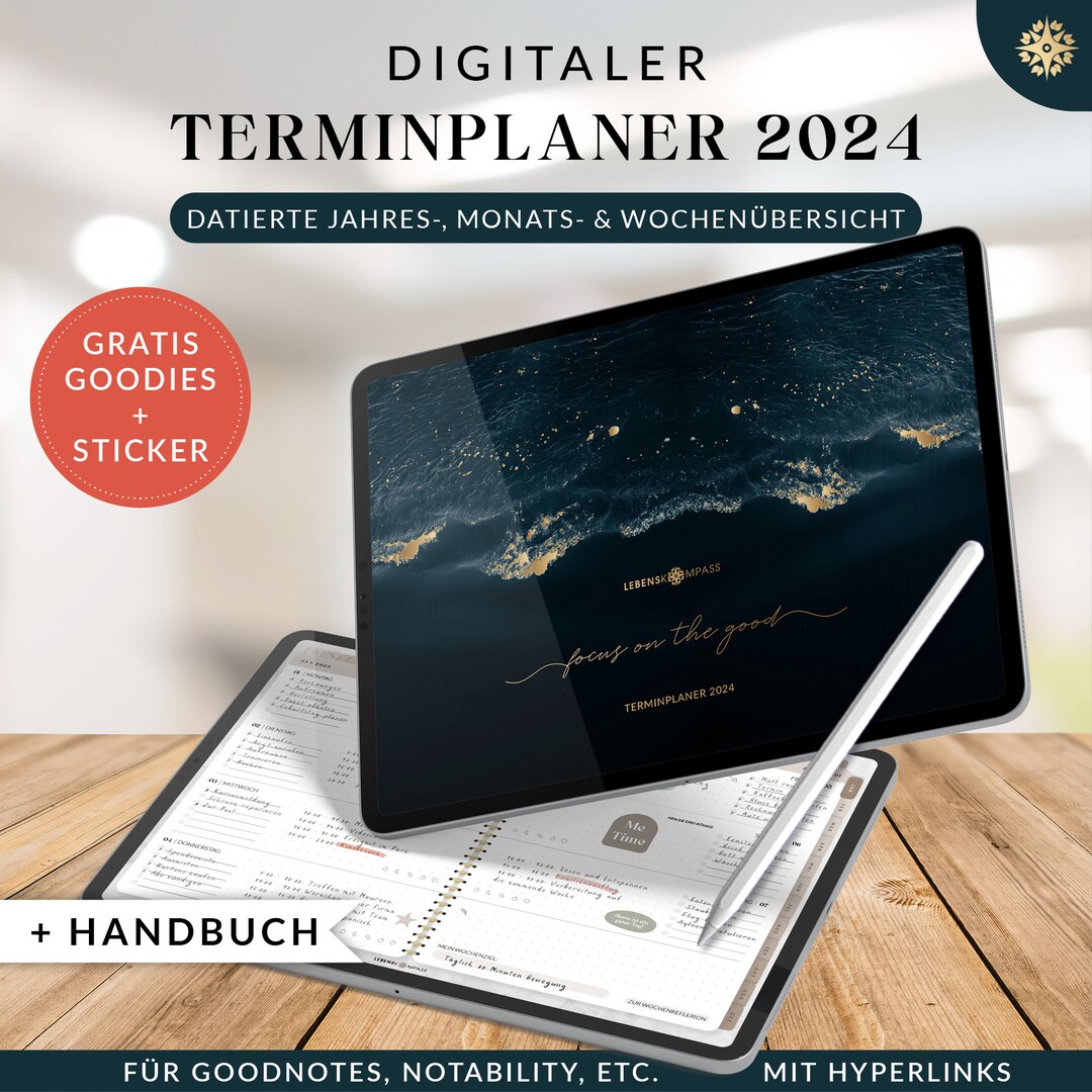 Digitaler Kalender 2024 WAVE Lebenskompass Terminplaner Goodnotes ...