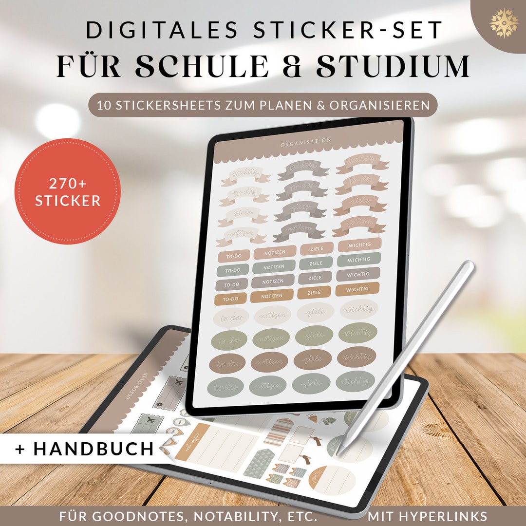 Digitales Sticker-set Mit 400+ Sticker Für Schule Und Studium - Etsy