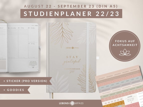 Studienplaner 2022 2023 PRO DIN A5 palms - Etsy