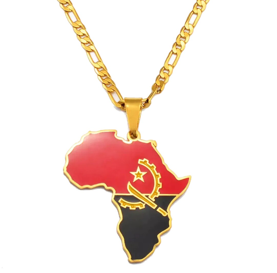 Angola Africa Map Necklace - Etsy