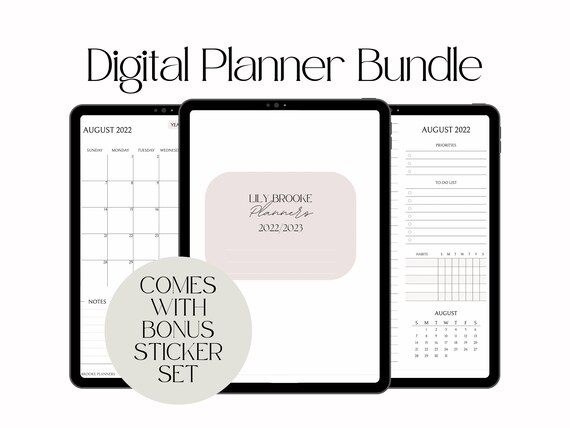 2022 2023 Mid Year Hyperlinked Planner Bundle Soft Pink - Etsy