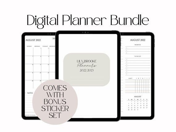 2022 2023 Mid Year Hyperlinked Planner Bundle Sage Green - Etsy
