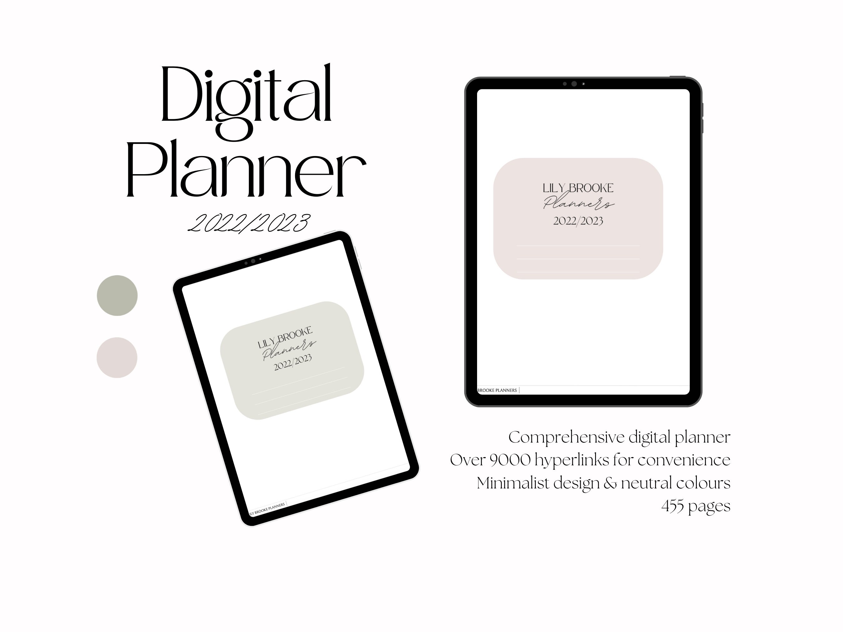 2022 2023 Mid Year Hyperlinked Digital Planner Neutral - Etsy Australia