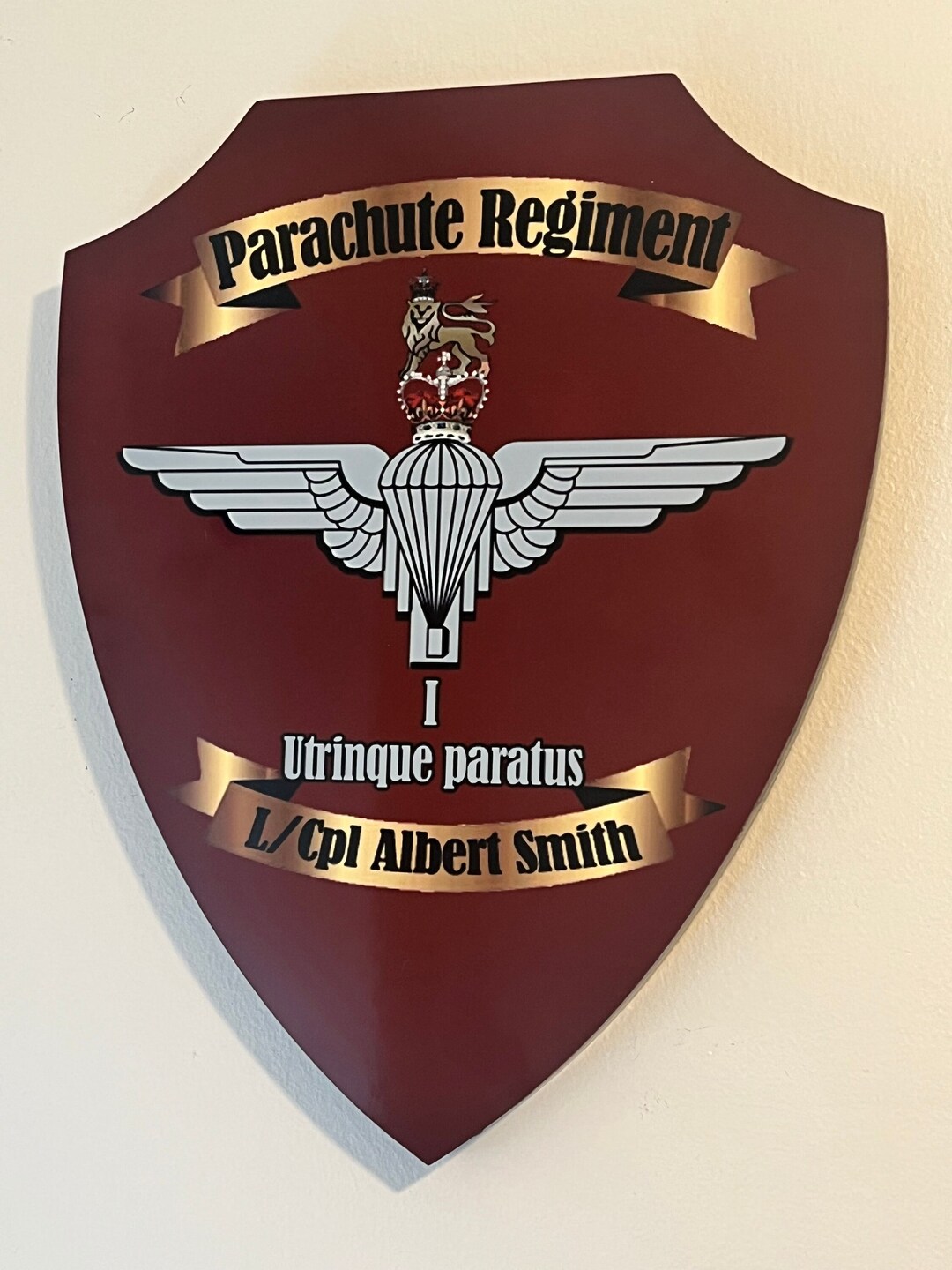 Personalised Parachute Regiment Wall Shield - Etsy