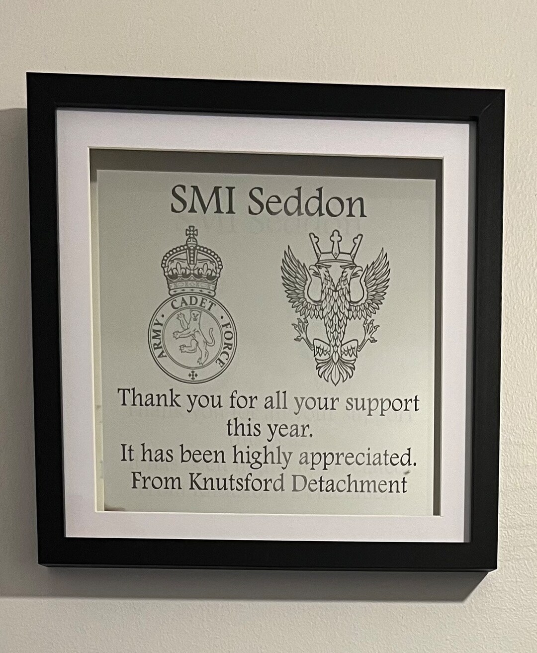 Laser Engraved Regimental Mirror, Beautiful Gift for an Award/gift or ...