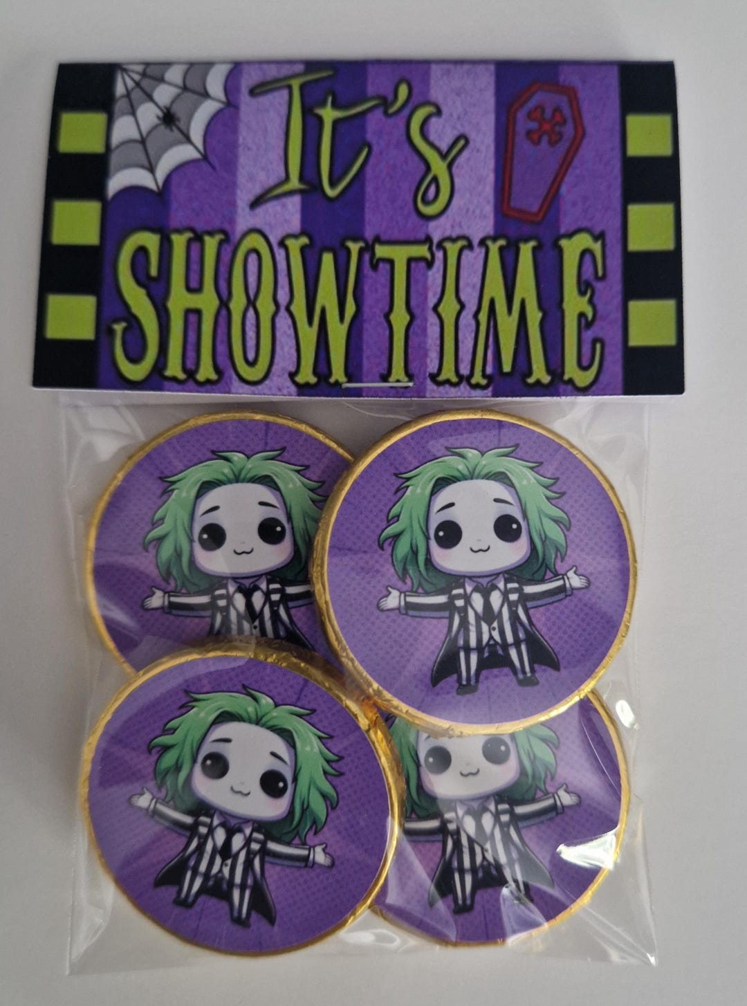 4 Packs of Beetlejuice Birthday Party Favours, Can Be Personalised to ...
