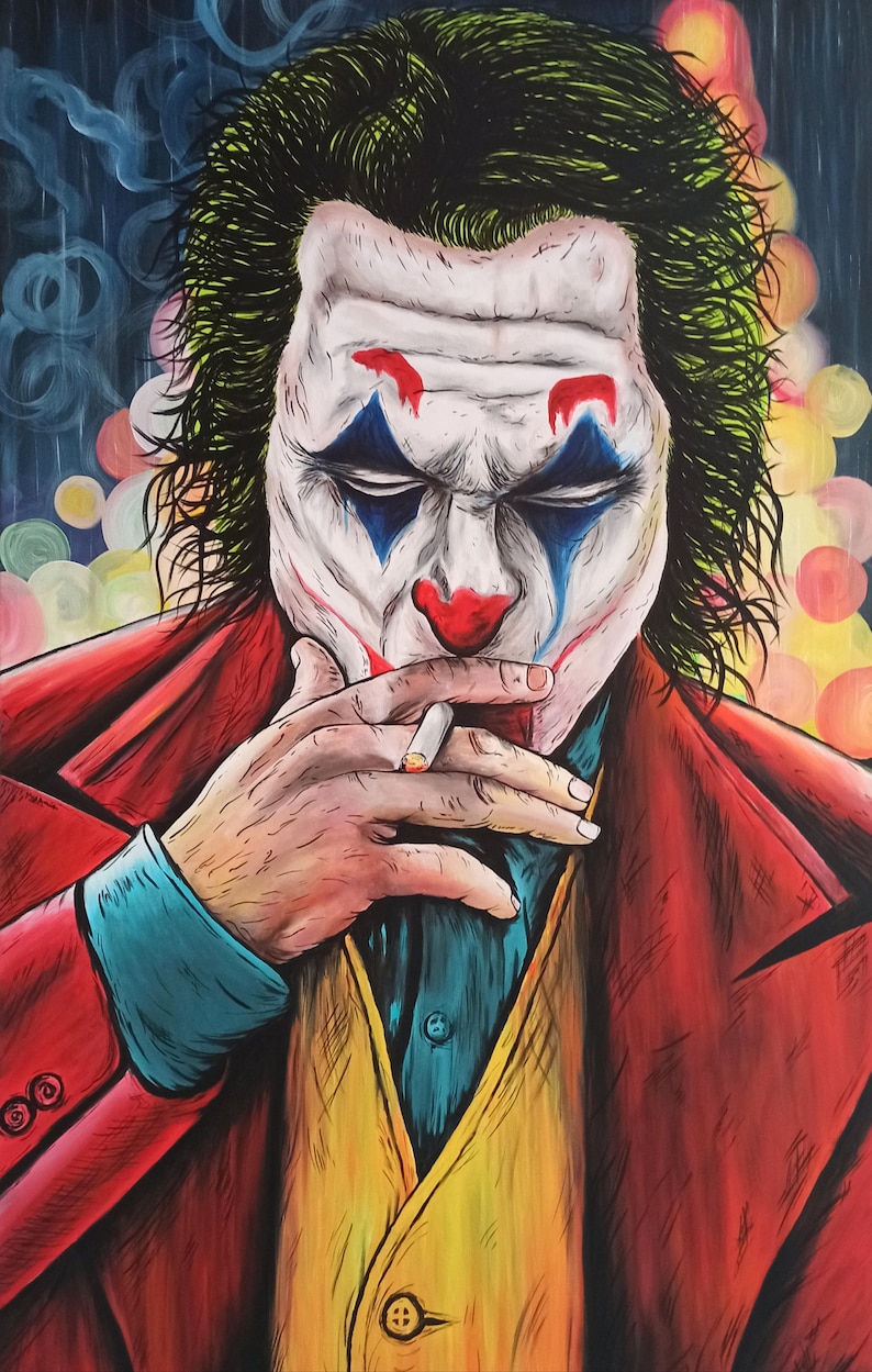 Handmade Joker Painting, Acrylic DC Comics Joker Art, Original on ...