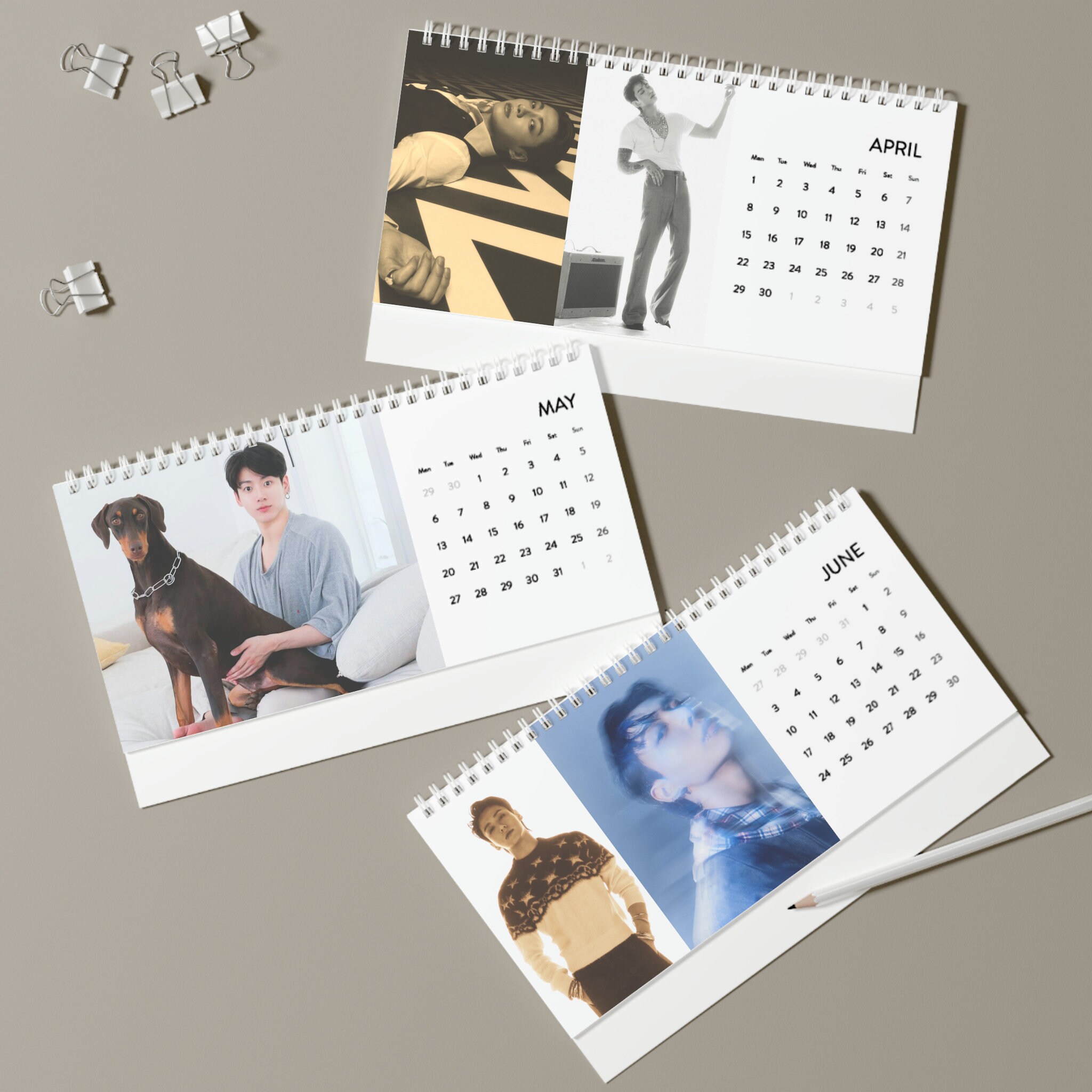 Jungkook Desk Calendar 2024 ,BTS Jungkook 2024 desk Calendar sold by ...