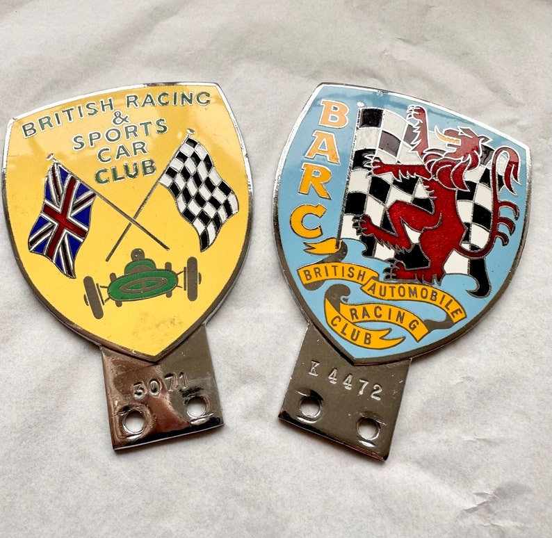 Two Lovely Old British Racing Club Badges, Automobillia. - Etsy