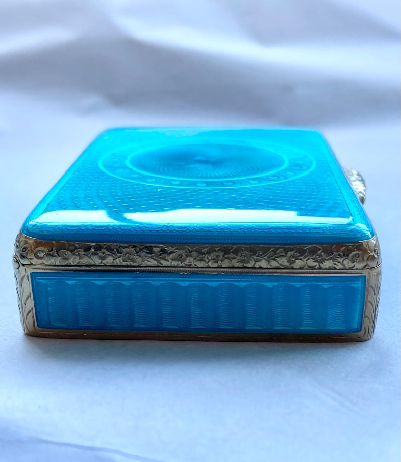 Absolutely Stunning Sterling Silver and Guilloche Enamel Box by George ...