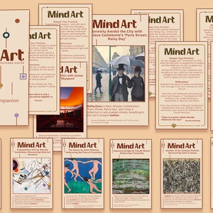 Mindart Anxiety Relief Bundle 50 Flash Cards, Therapeutic Journal, Art ...