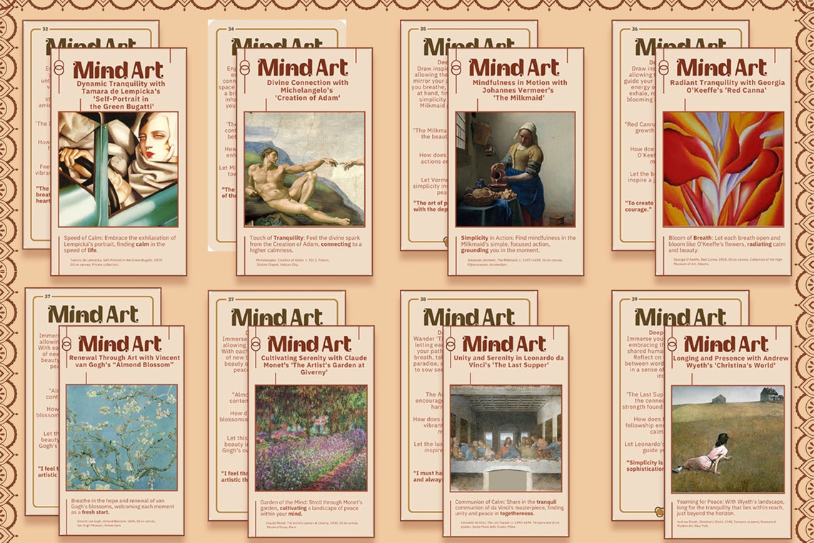 Mindart Anxiety Relief Bundle 50 Flash Cards, Therapeutic Journal, Art ...