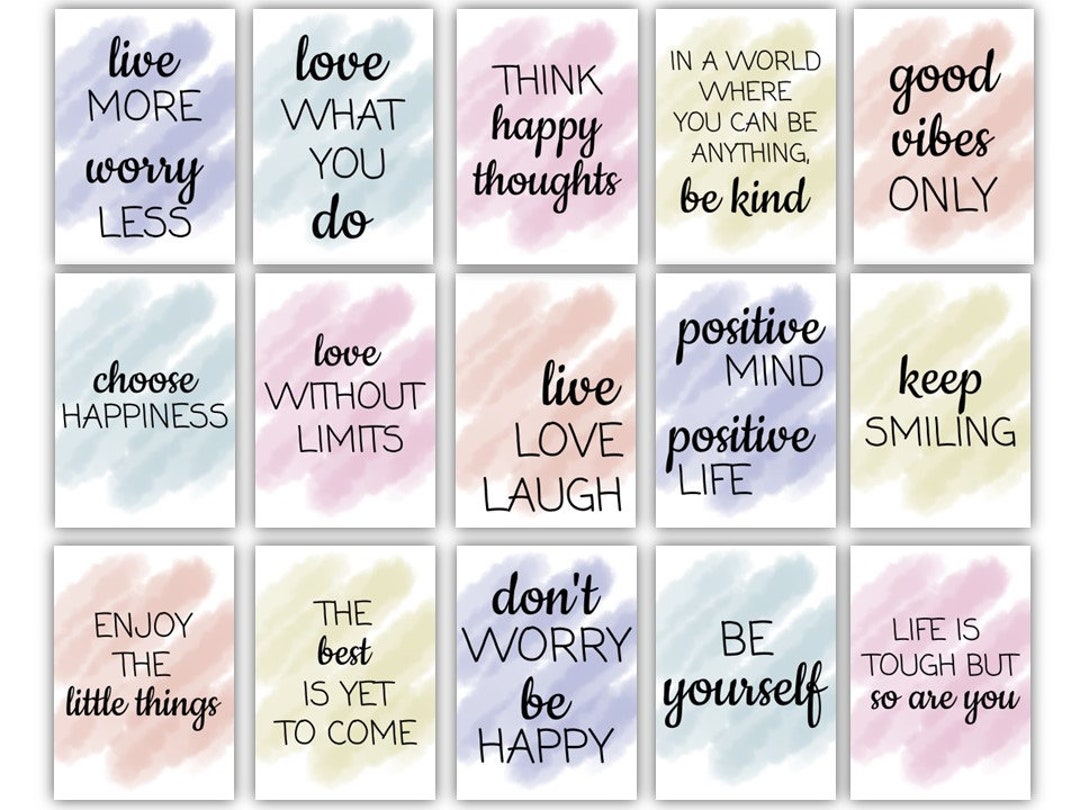 Inspirational, Motivational Prints; Positivity Wall Art With Pastel ...