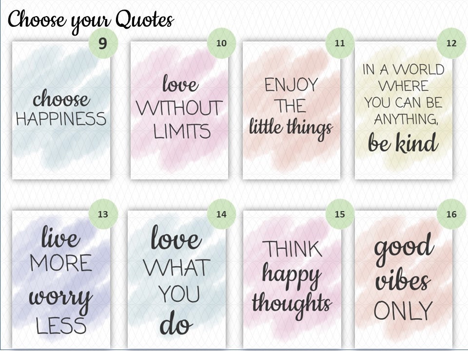 Inspirational, Motivational Prints Positivity Wall Art With Pastel ...