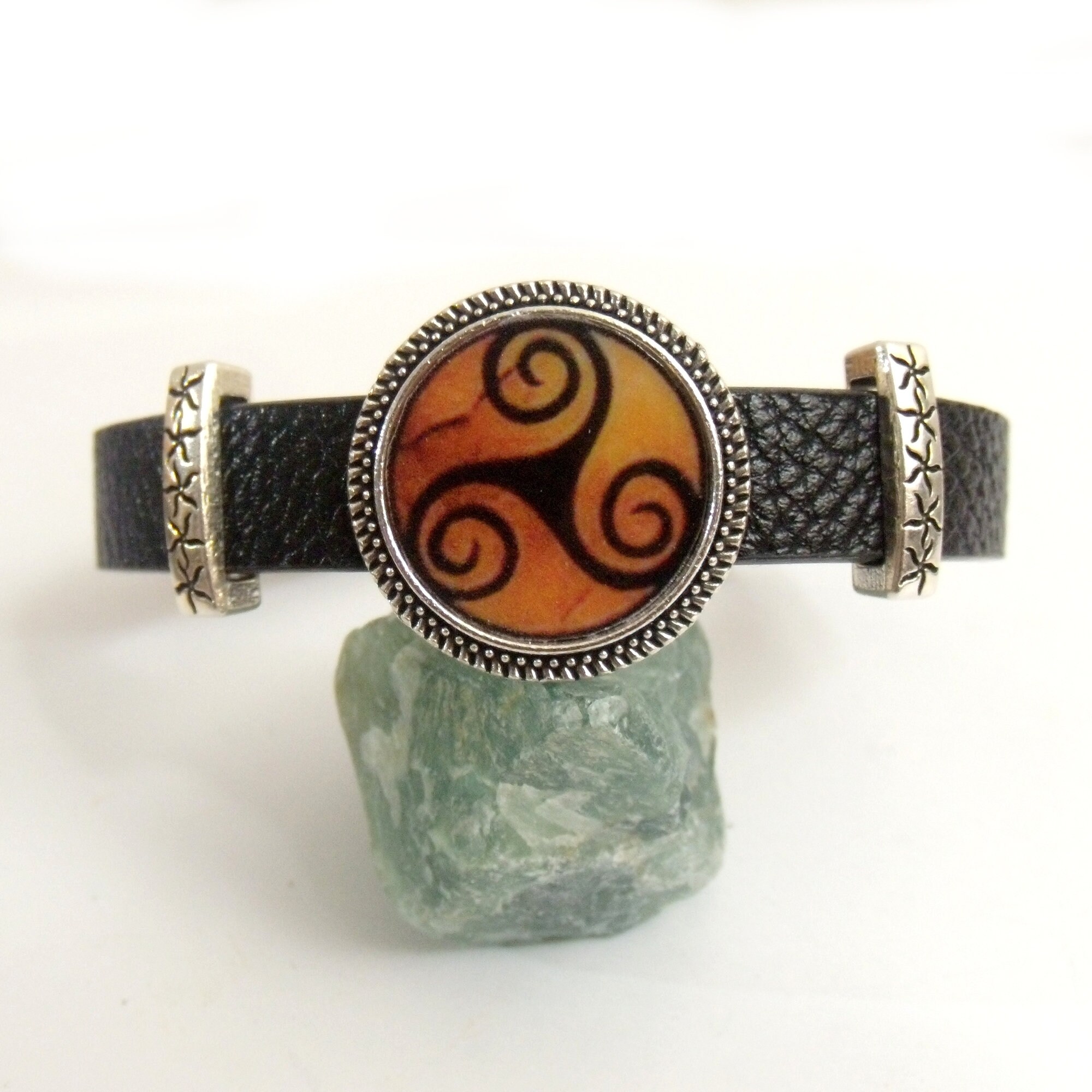 Leather Triskel Bracelet//celtic Breton Craft Jewel//gift for - Etsy