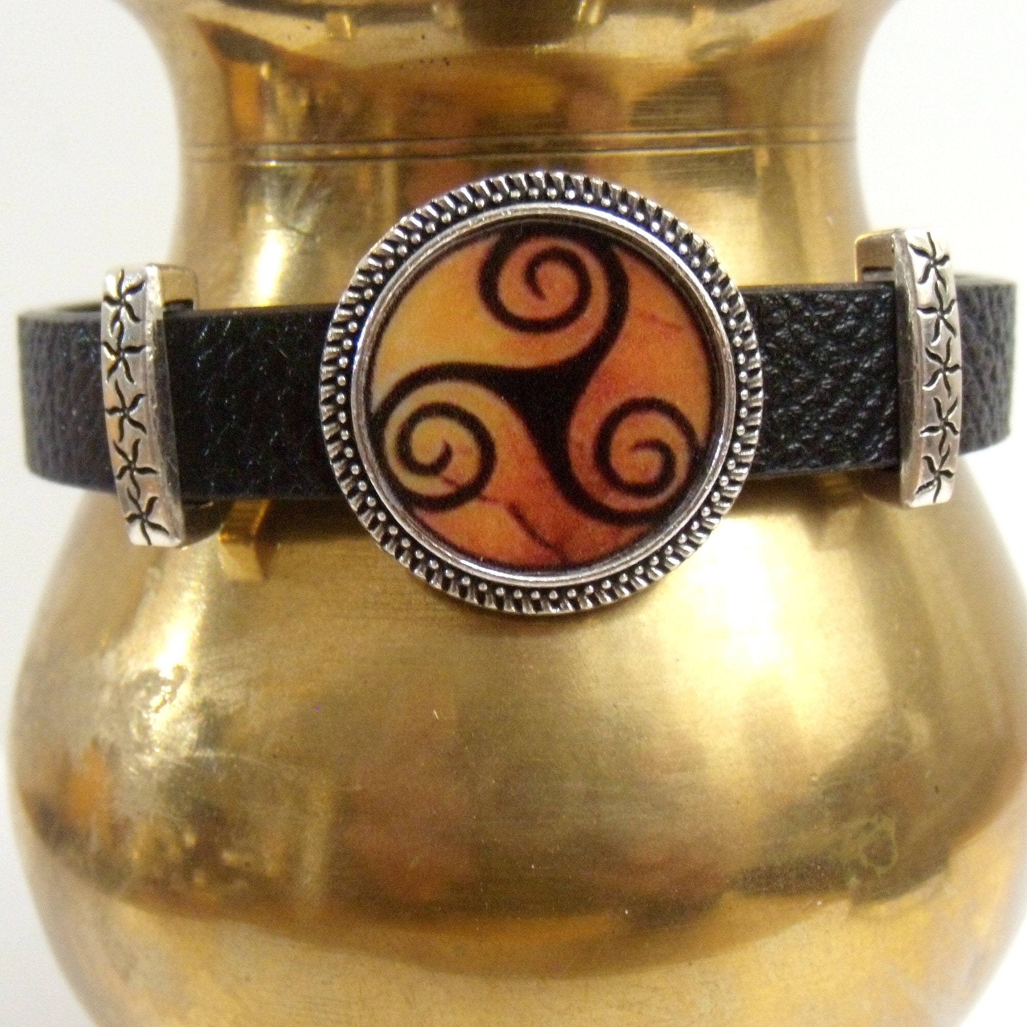Leather Triskel Bracelet//celtic Breton Craft Jewel//gift for - Etsy