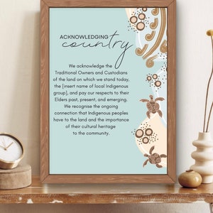 Acknowledgement of Country Sign Aboriginal Art Digital File Neutral ...