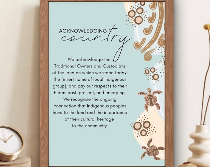 EDITABLE Earthy Boho Acknowledgement of Country First Nations ...